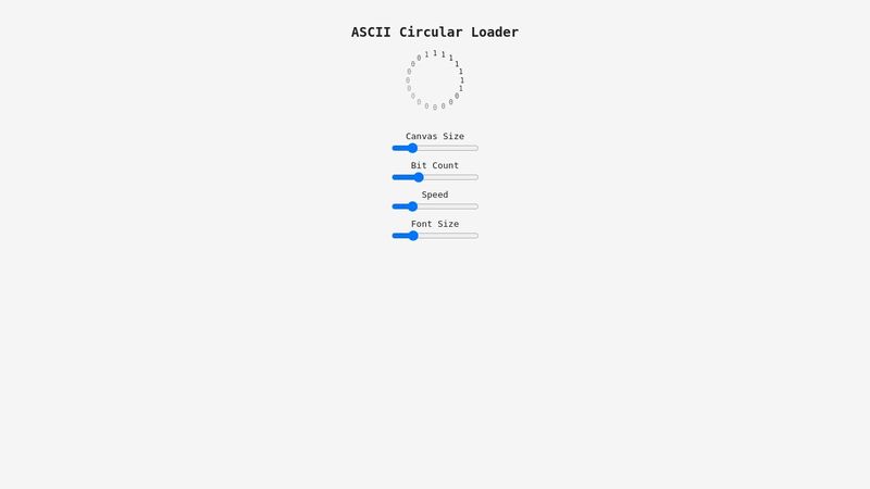 ASCII Circular Loader using p5.js