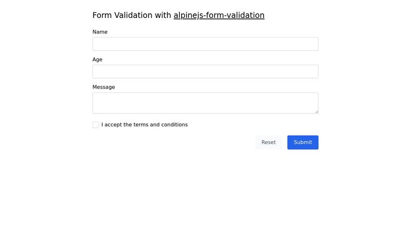 Alpine JS Form Validation