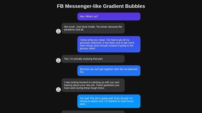 Facebook Messenger Gradient Bubbles