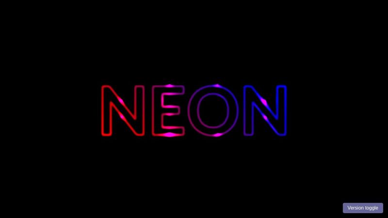 CSS-only shimmering neon text