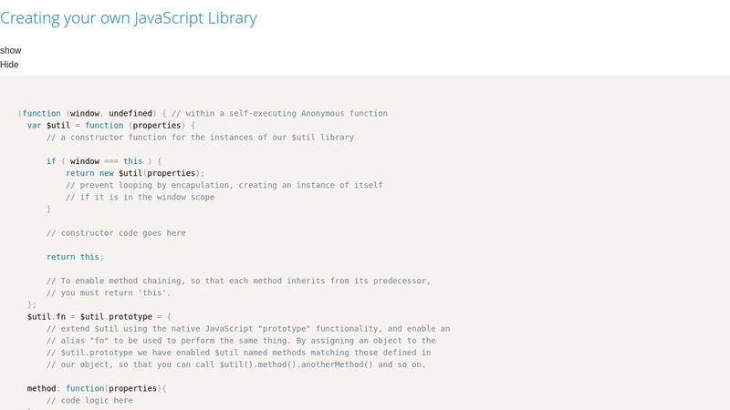Creating your own JavaScript Library