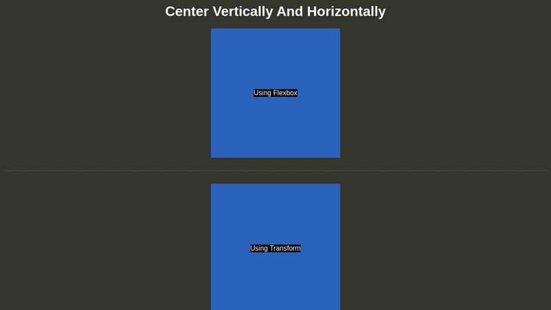 [CSS] Center Vertically and Horizontally