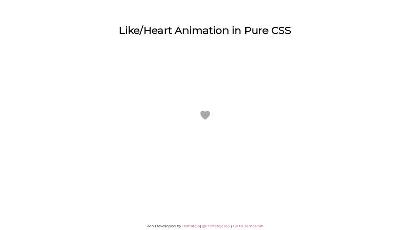 Like/Heart Animation Pure CSS