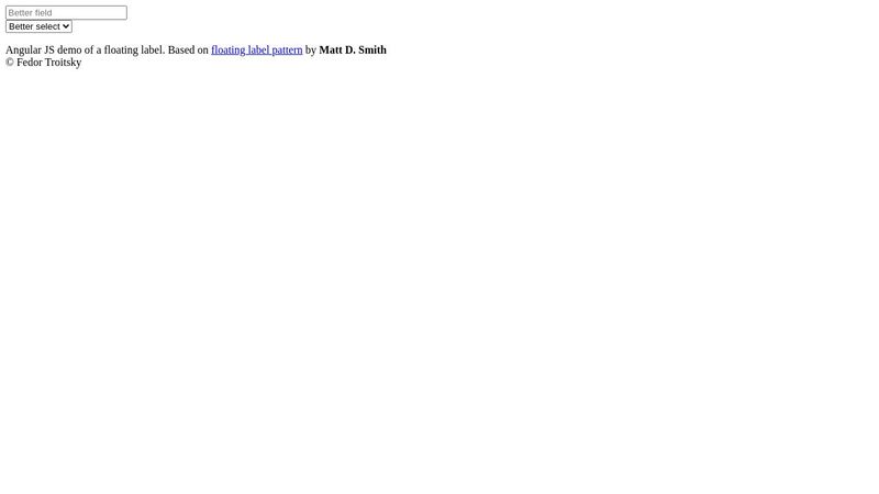 Floating label pattern — Angular JS