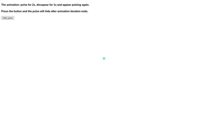 Pulsing point with CSS3 animations that disappears/hides after ...
