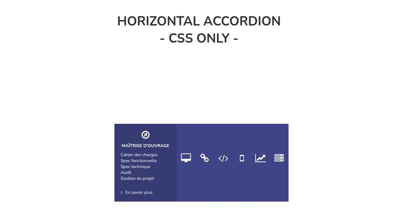Horizontal accordion CSS only