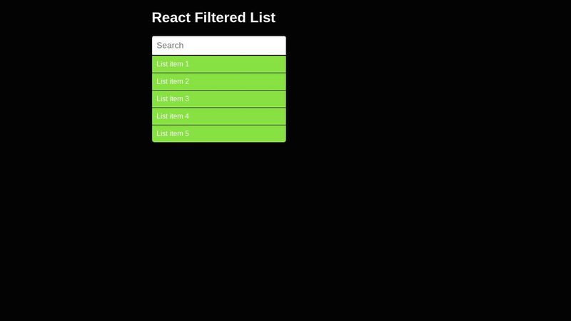 React Filtered List