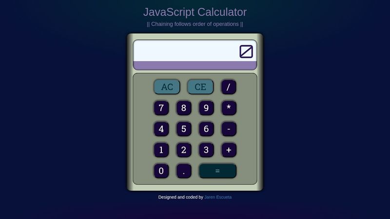 JavaScript Calculator (Free Code Camp)