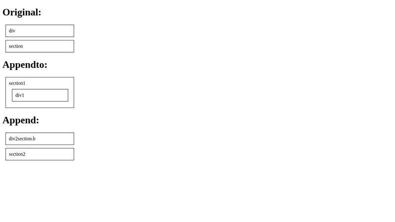 jQuery - Append vs AppendTo