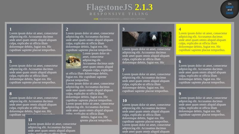 FlagstoneJS 2.1.3 - Responsive Tiling