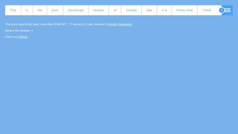 Greedy Pure - Priority Navigation Menu