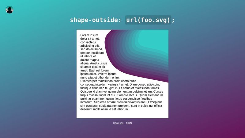 Pure CSS shape wrapping text