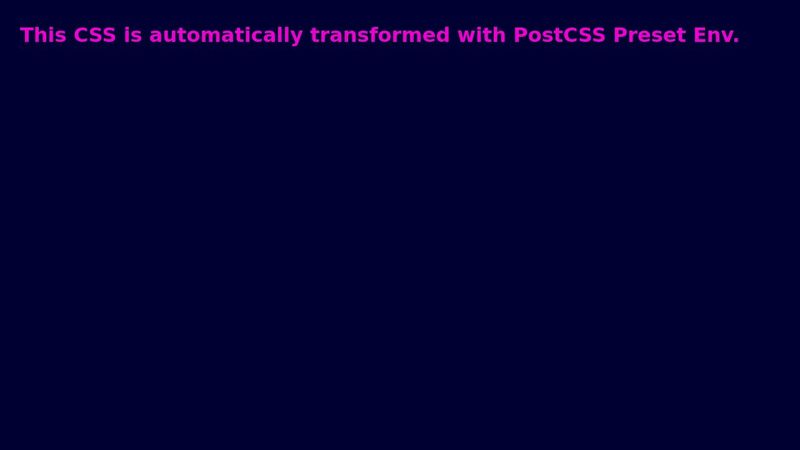 postcss preset env