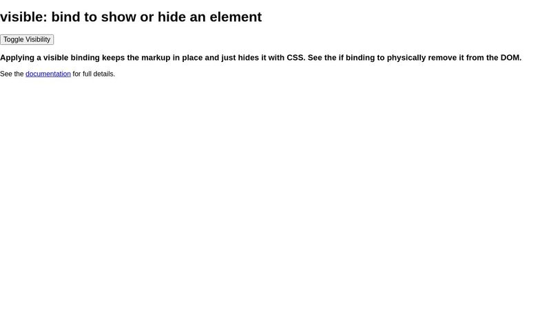 Knockout - visible binding