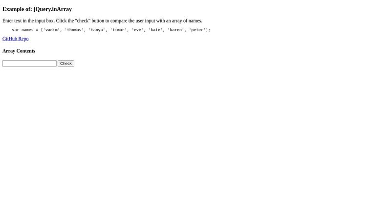 Using jQuery.inArray