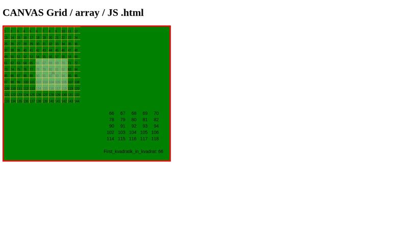 CANVAS Grid / array / JS .html