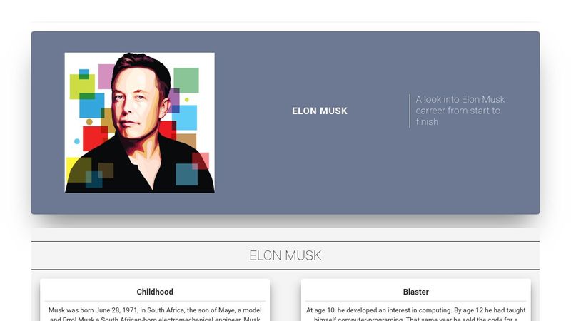 Elon Musk Tribute Page
