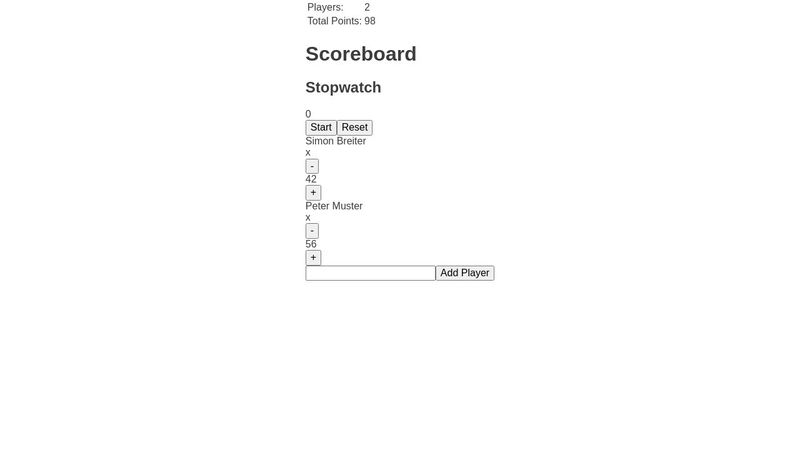 React Scoreboard