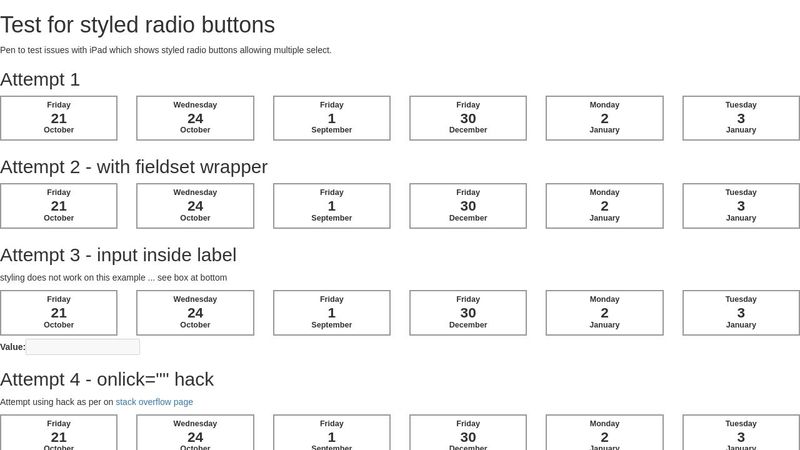 Styled radio buttons