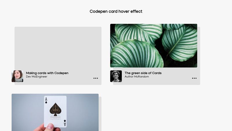 Codepen card hover effect
