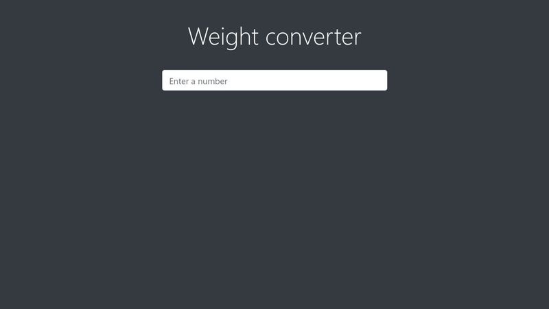 Weight Converter from KiloGrams html javascript bootsrap