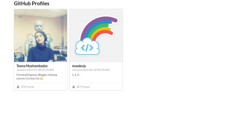 Github user profile component