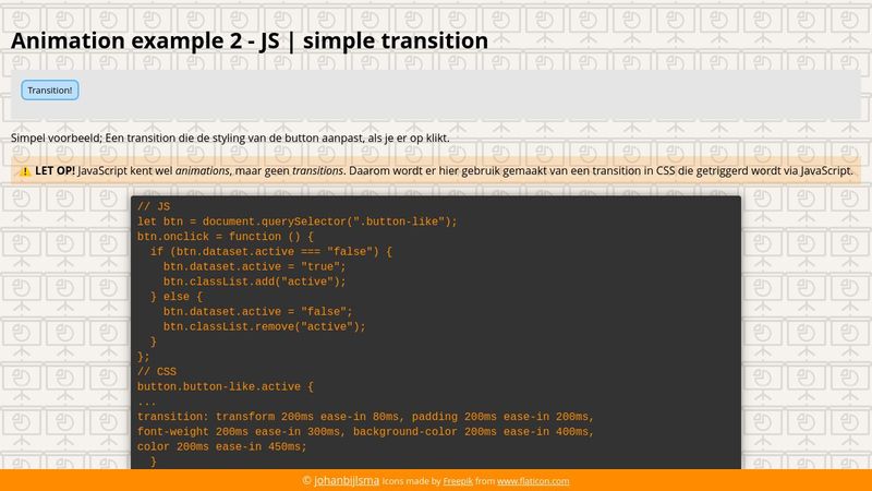 Animation example 2 - JS | simple transition