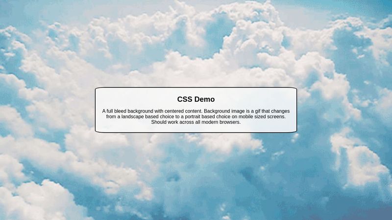 CSS Demo: Full Bleed Background w. GIF