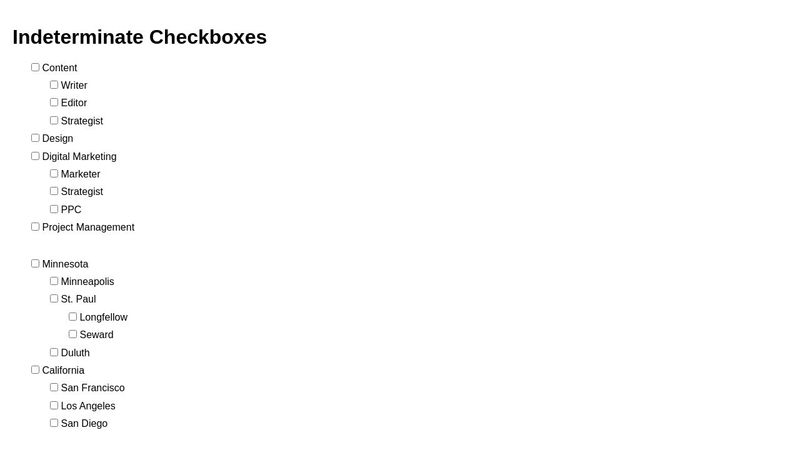 Indeterminate Checkboxes v1