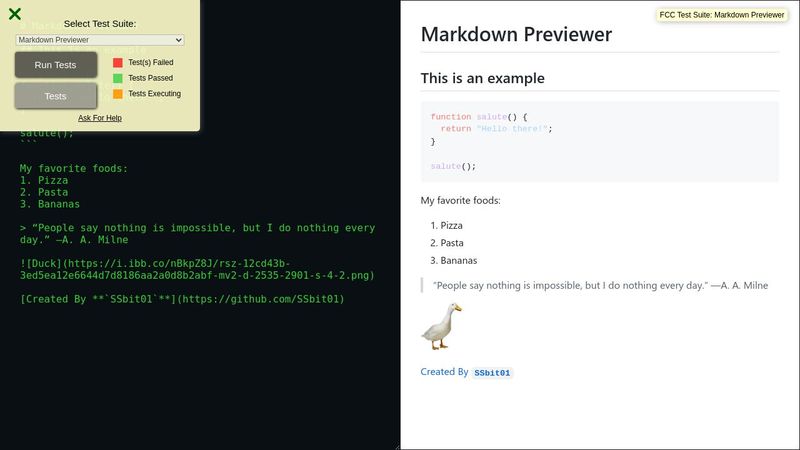 React Markdown Previewer