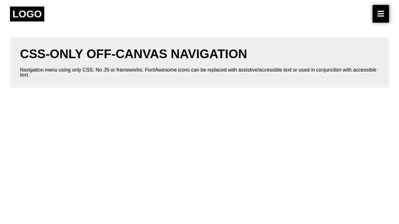 CSS Only Off Canvas Navigation