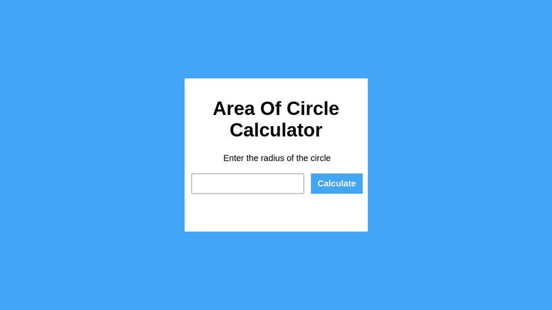 Basic Area Of Circle Calculator
