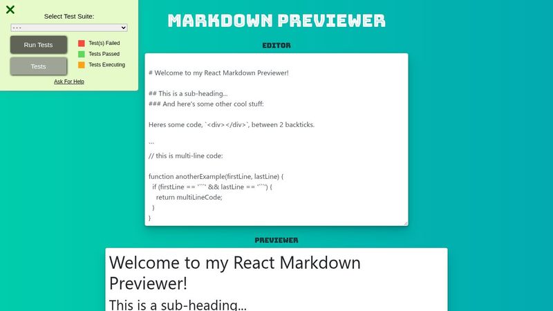 FCC: React Markdown Previewer