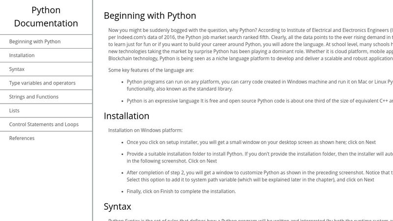 Python technical documentation