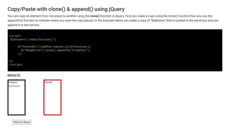 jQuery - clone() & append()