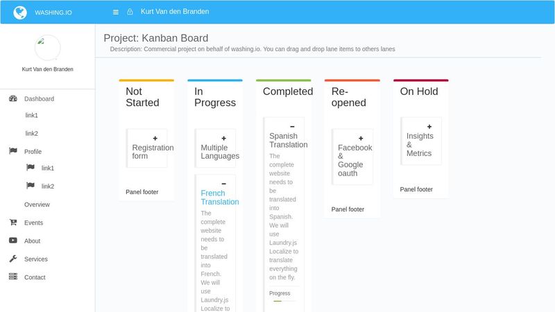 Kanban Board with drag and drop