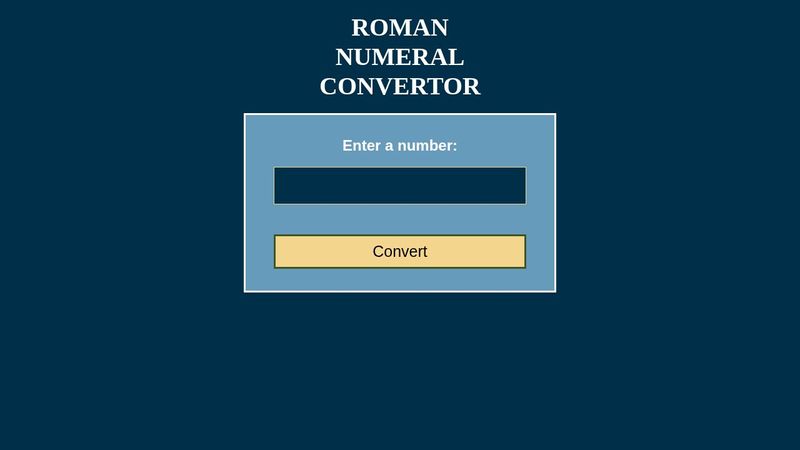 FCC_Javascript_Challenge_Roman Numeral Converter