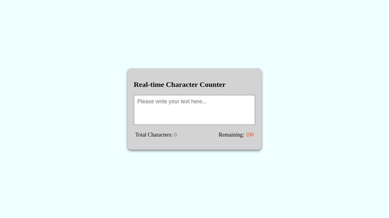 Real Time Character Counter