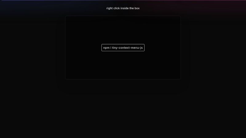 Context Menu Package Demo