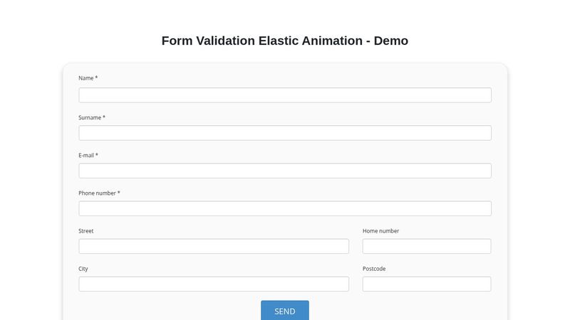 Form Validation Elastic Animation
