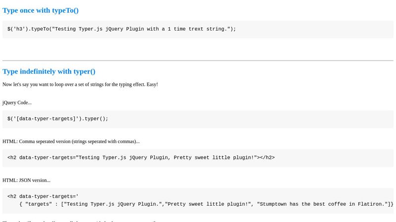 Typer.js - jQuery plugin for Typing Effect