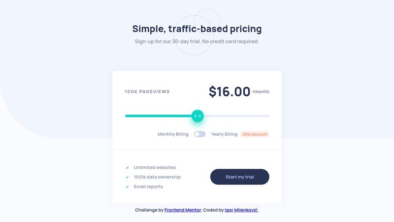 Interactive pricing slider range with discount