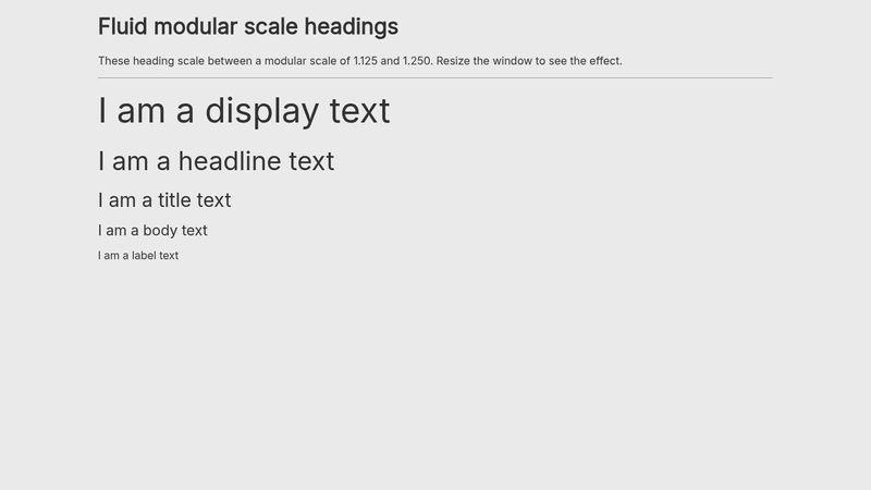 Fluid modular scale headings