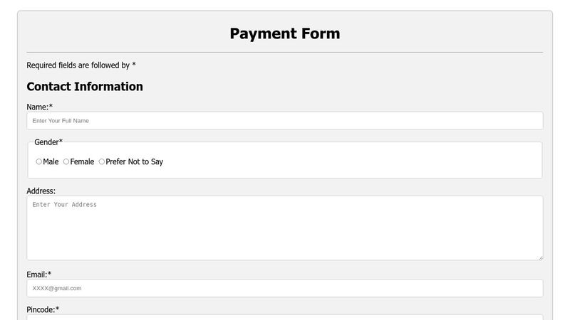Payment Form