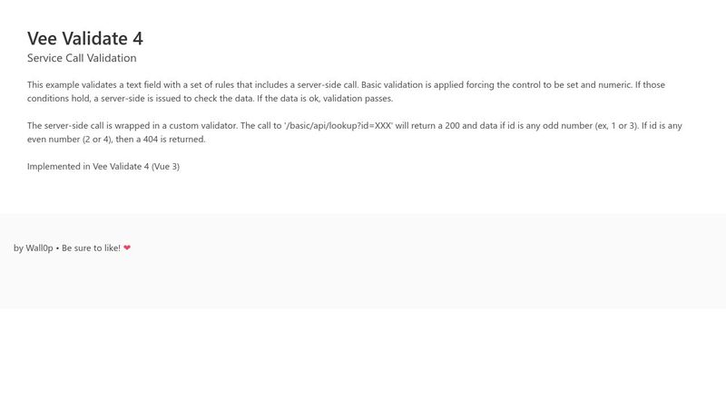 Vee Validate 4 - Service Call Validation