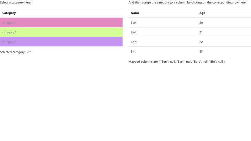 Table category mapper
