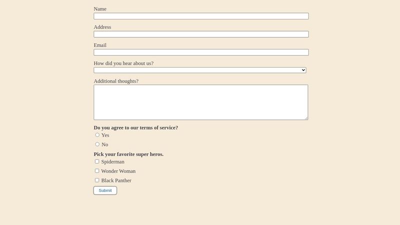Form Autosave - Other Input Types