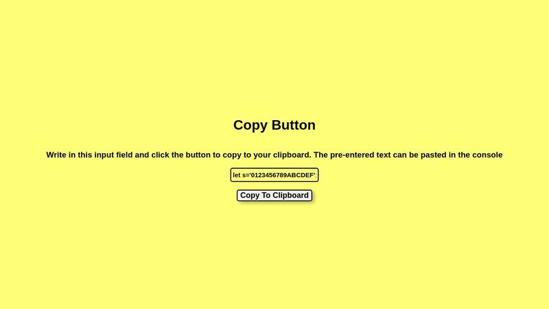 Copy To Clipboard Button