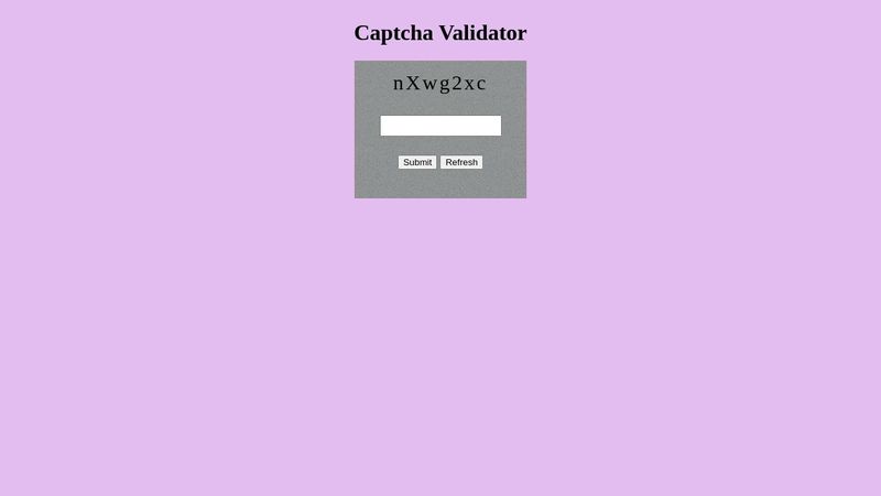 Captcha Validator Javascript