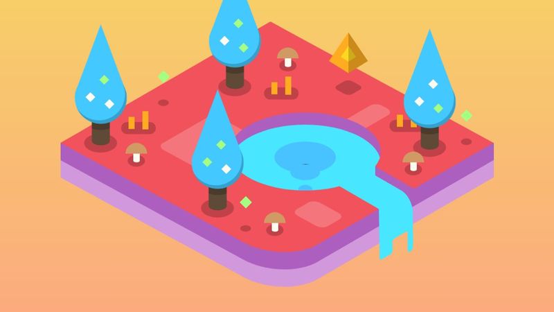 Pure CSS isometric landscape